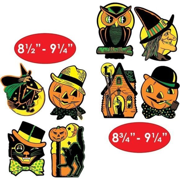 Beistle | Holiday | Beistle 4 Piece Retro Vintage Happy Halloween Cut ...